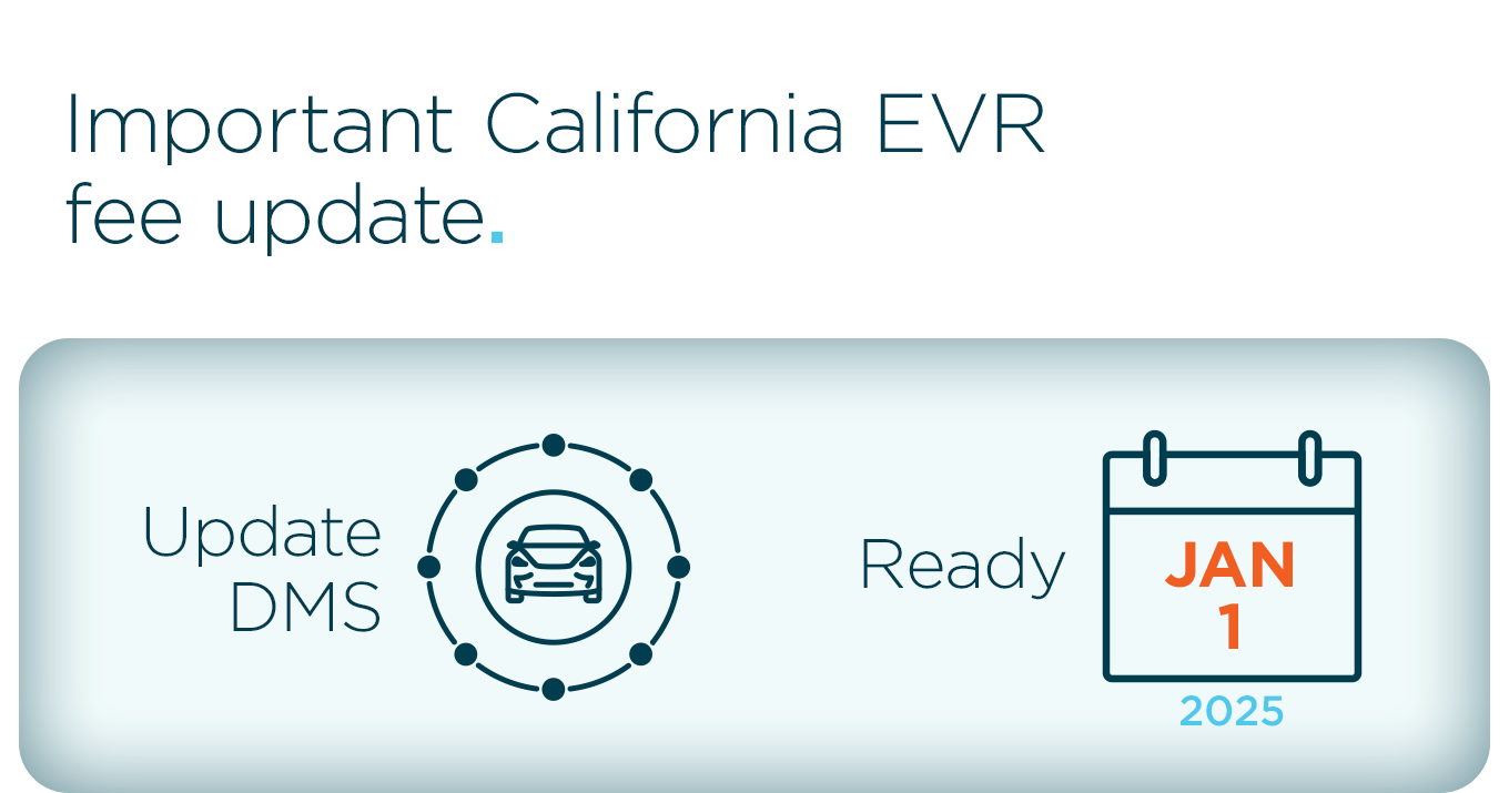 California DMV EVR fee increase effective 1/1/2025